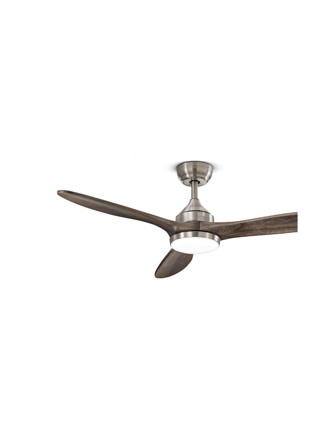 Perenz 7170 CR CT Triade LED ceiling fan with 3 dark walnut wood blades