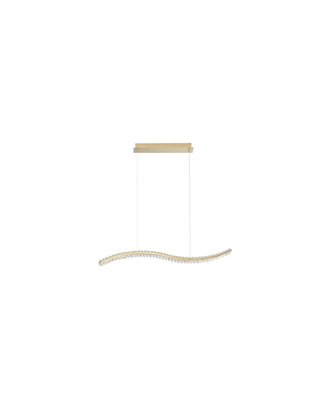 Nova Luce 9333076 Aurelia Gold and Crystal LED pendant lamp